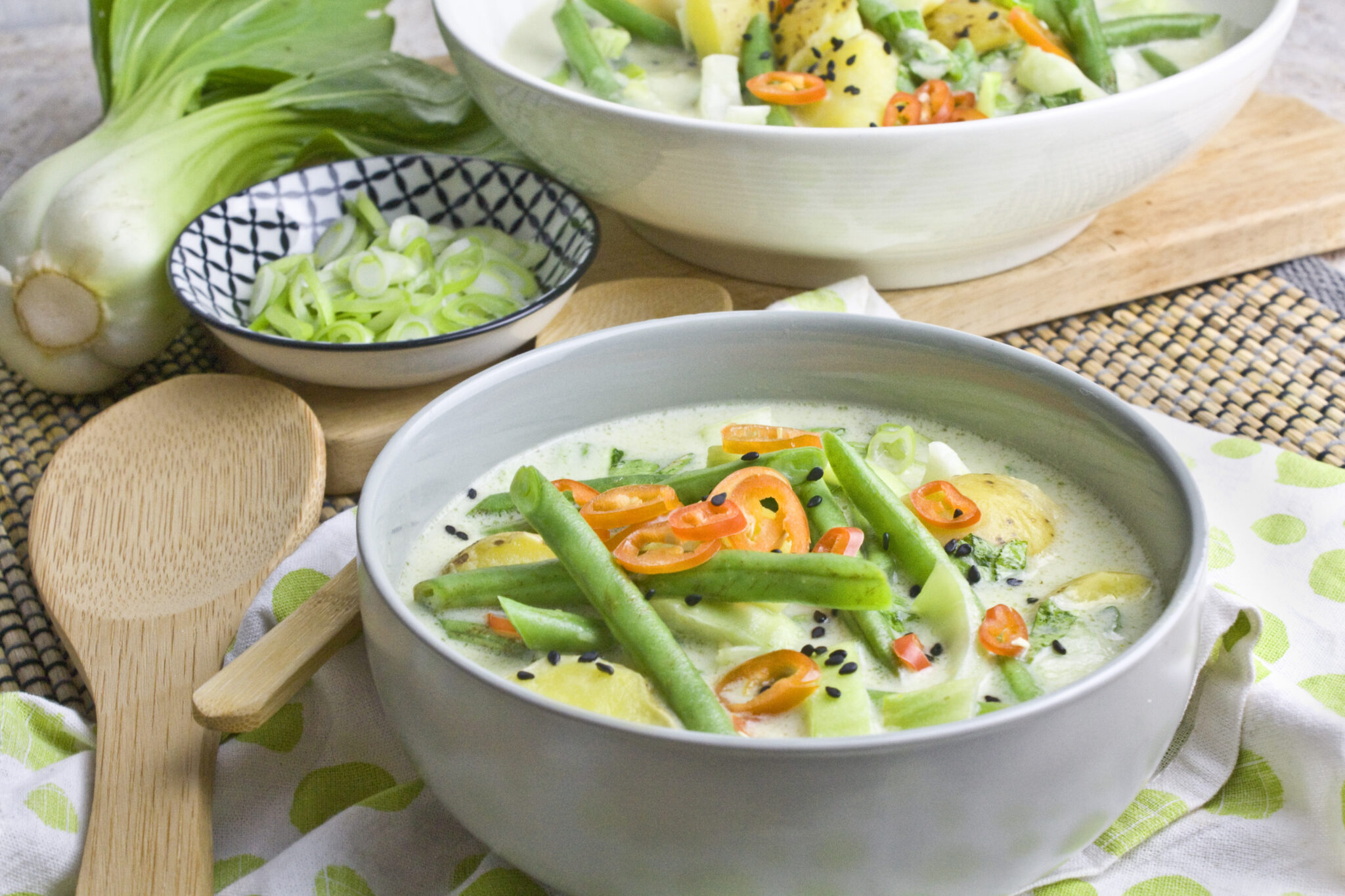 Grünes Bohnen-Kartoffel-Curry mit Pak Choi | Toastenstein.com